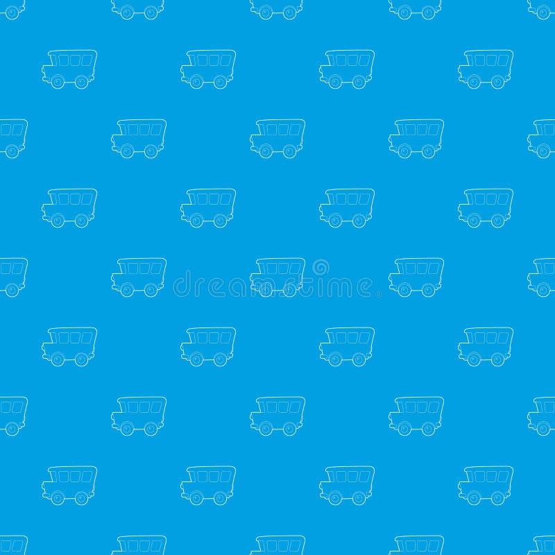 School Bus Pattern Vector Seamless Blue Stock Vector - Illustration of ...