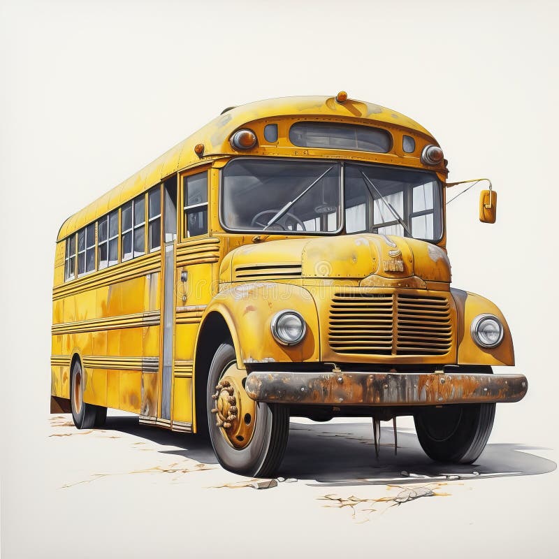 School Bus Realist Style High Quality Ai Image Generated Stock ...