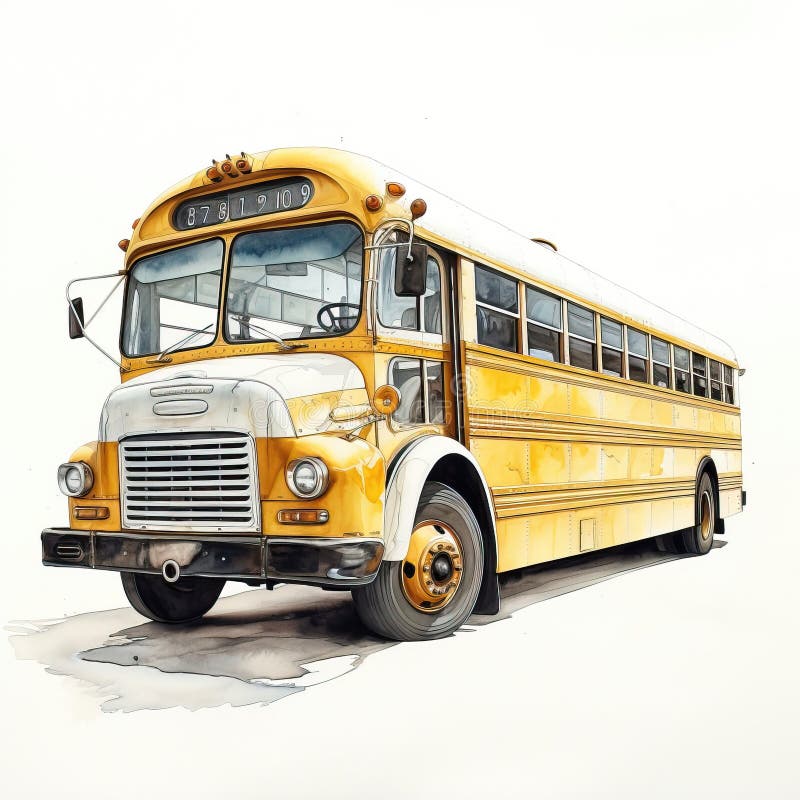School Bus Realist Style High Quality Ai Image Generated Stock ...
