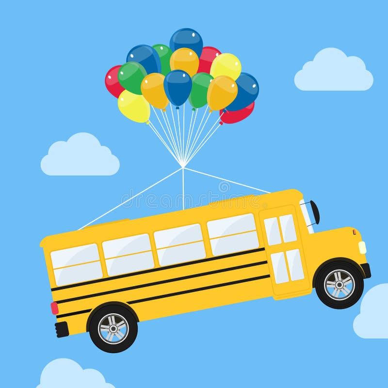 School Bus Flying Stock Illustrations – 156 School Bus Flying Stock ...