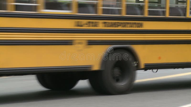 School Bus Rounding Bend in Road Stock Footage - Video of driving ...