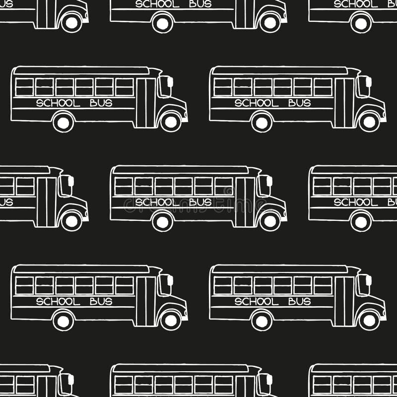 School Bus Seamless Pattern Stock Vector - Illustration of concept ...