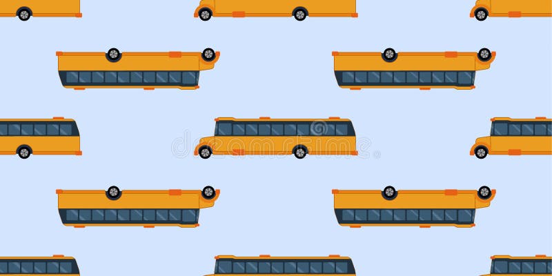 School Bus Seamless Pattern Vector. School Pattern Background. Stock ...