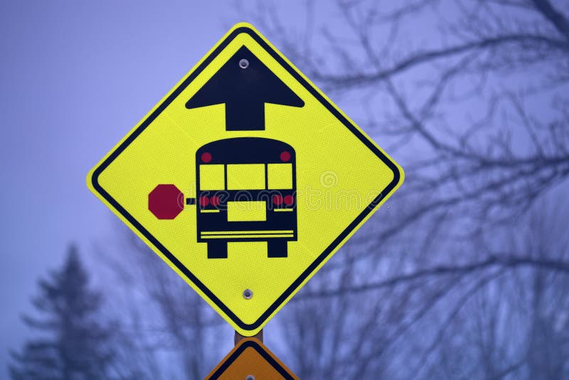 School bus sign stock image. Image of blue, transportation - 21965593