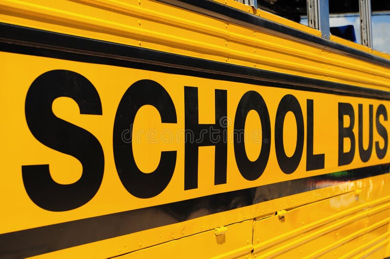 School bus sign detail stock photo. Image of side, transportation ...