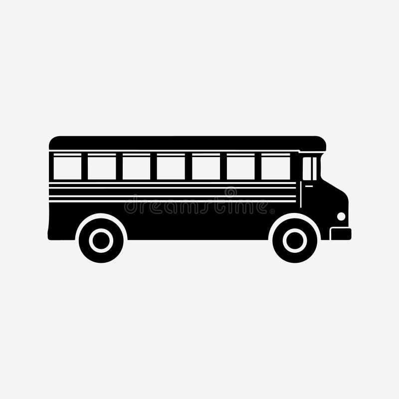 School Bus Simple Black Silhouette Vector, Transportation Vehicle for ...