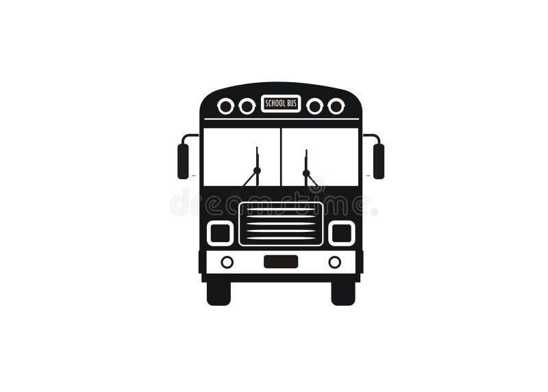 School Bus Front View. Simple Illustration Stock Vector - Illustration ...