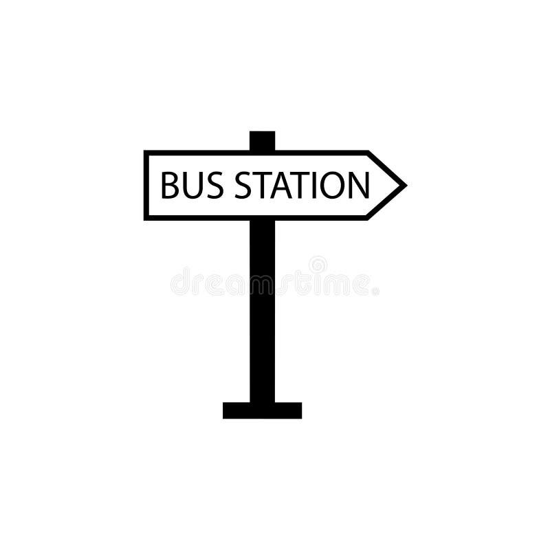 Bus Station Sign Signal Icon. Vector Illustration Eps 10 Stock ...