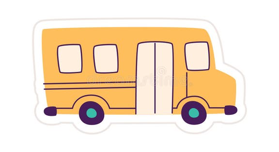 School Bus Sticker stock vector. Illustration of cartoon - 284233232