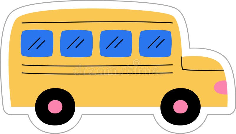 School Bus Sticker stock vector. Illustration of yellow - 328927144