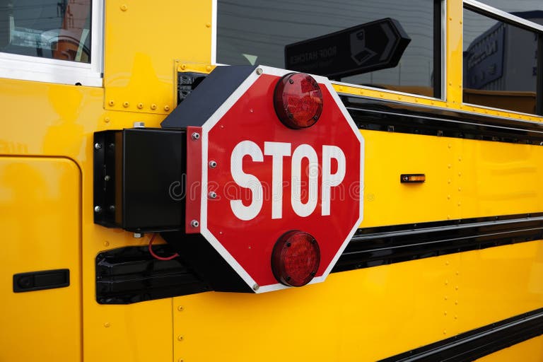 School bus stop stock photo. Image of education, side - 24543684