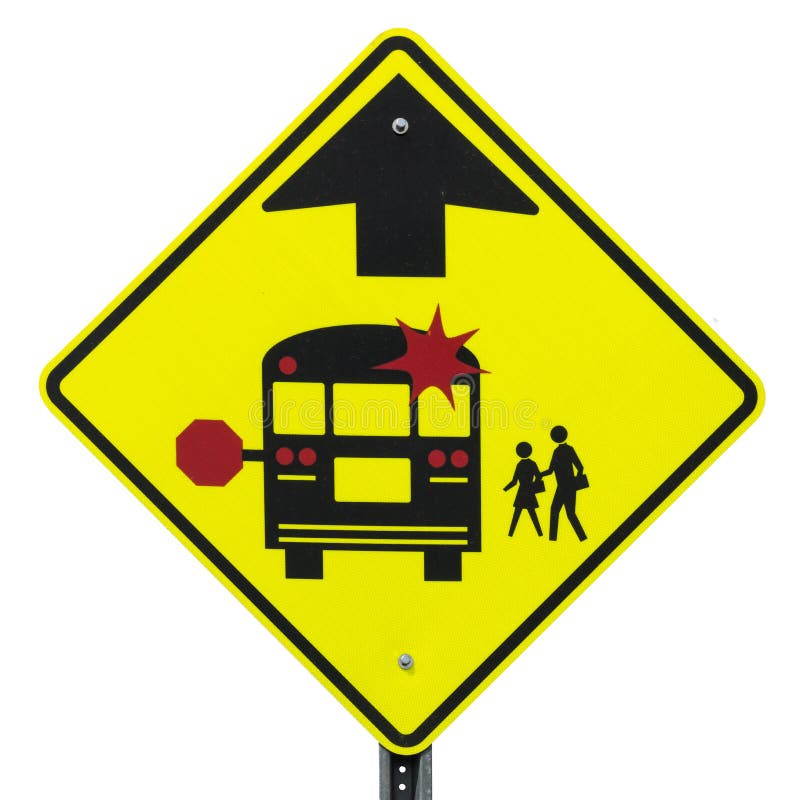 School Bus Stop Ahead stock photo. Image of warning, students - 71331830