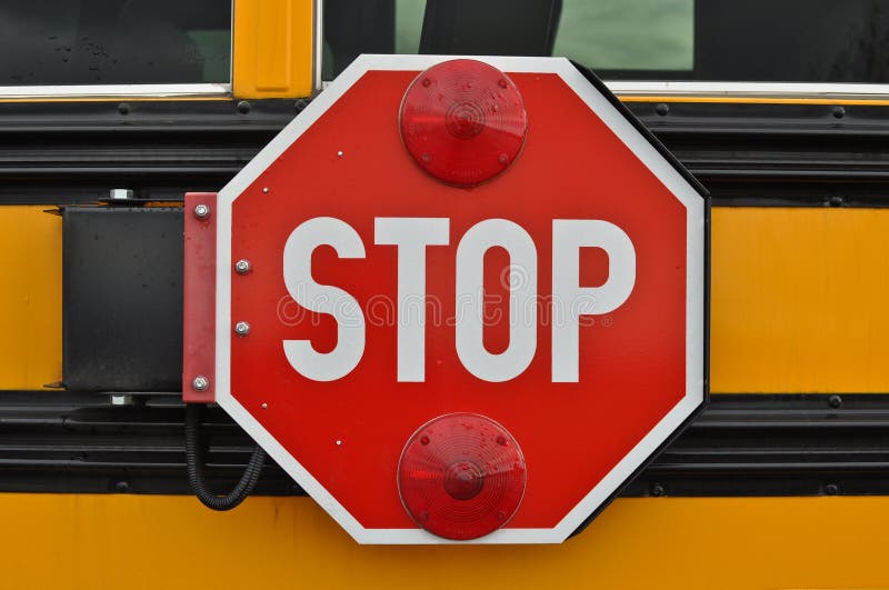 School Bus Stop Sign stock image. Image of transport - 13842071