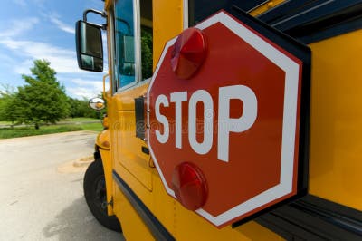 School bus stop sign stock image. Image of pupil, transportation - 2968819