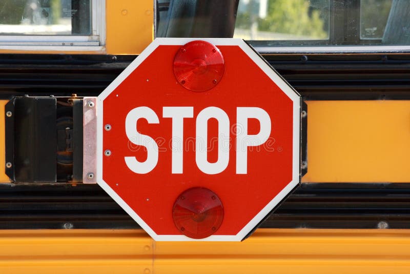 School Bus Stop Sign stock image. Image of school, education - 493773
