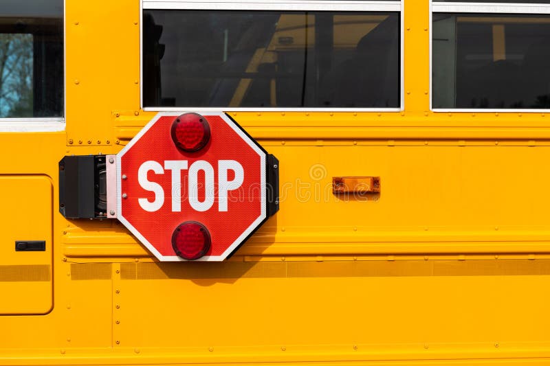 School Bus Stop Sign stock photo. Image of safety, community - 293215478