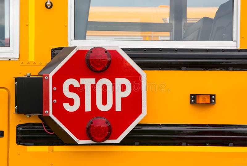 School bus stop sign stock image. Image of preschool - 44087891