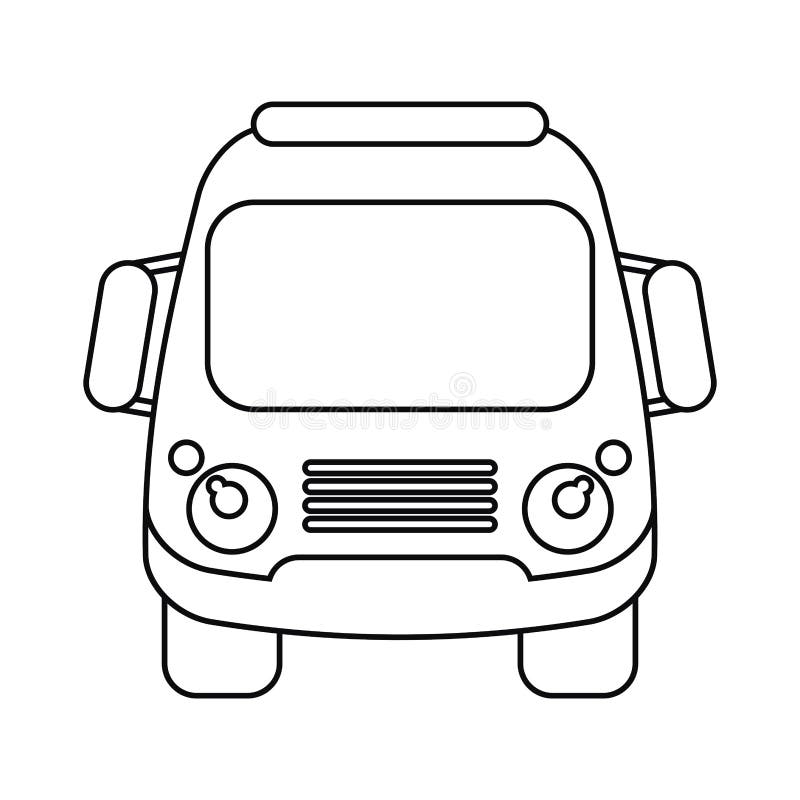 School Bus Student Transport Outline Stock Vector - Illustration of ...