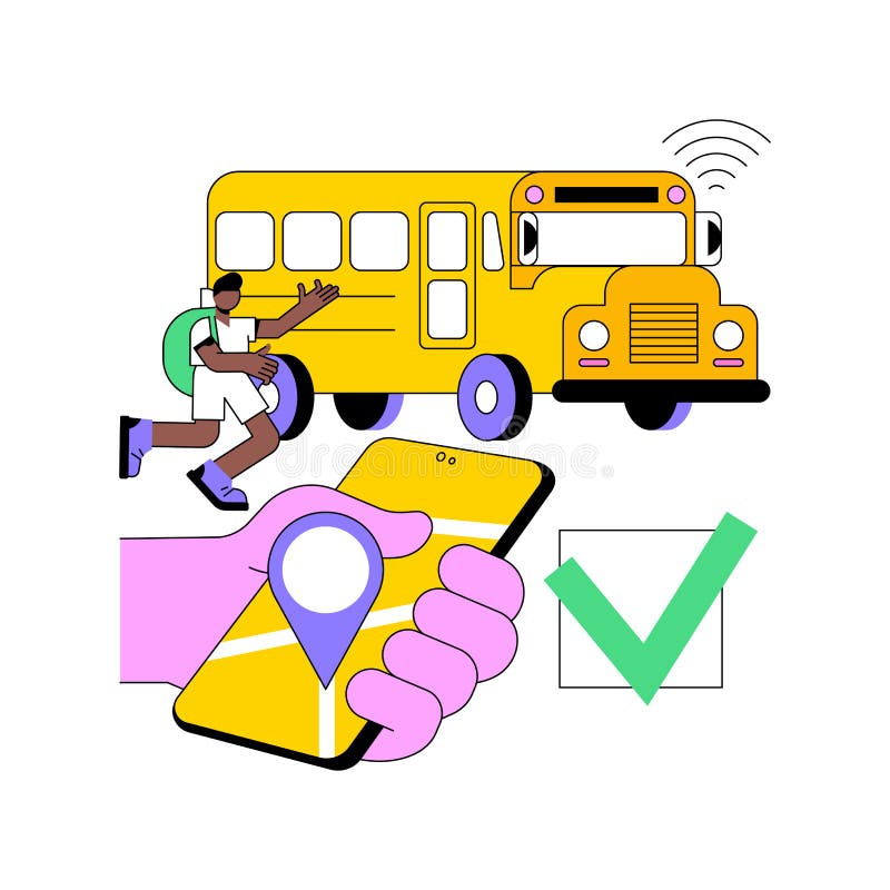 School Bus Tracking System Abstract Concept Vector Illustration Stock ...
