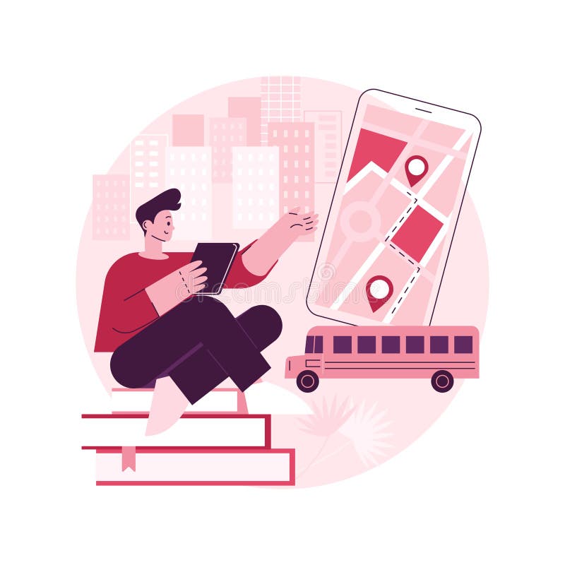 School Bus Tracking System Abstract Concept Vector Illustration. Stock ...