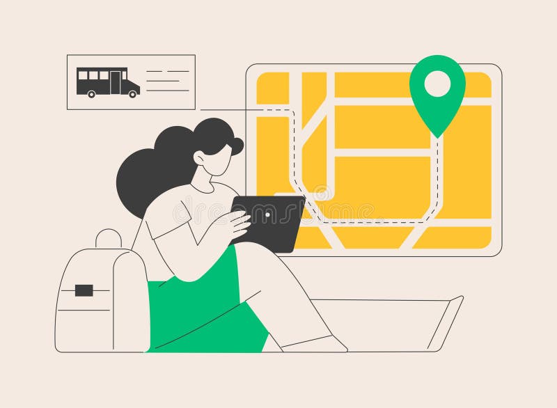 School Bus Tracking System Abstract Concept Vector Illustration. Stock ...