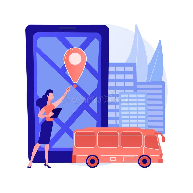 School Bus Tracking System Abstract Concept Vector Illustration. Stock ...