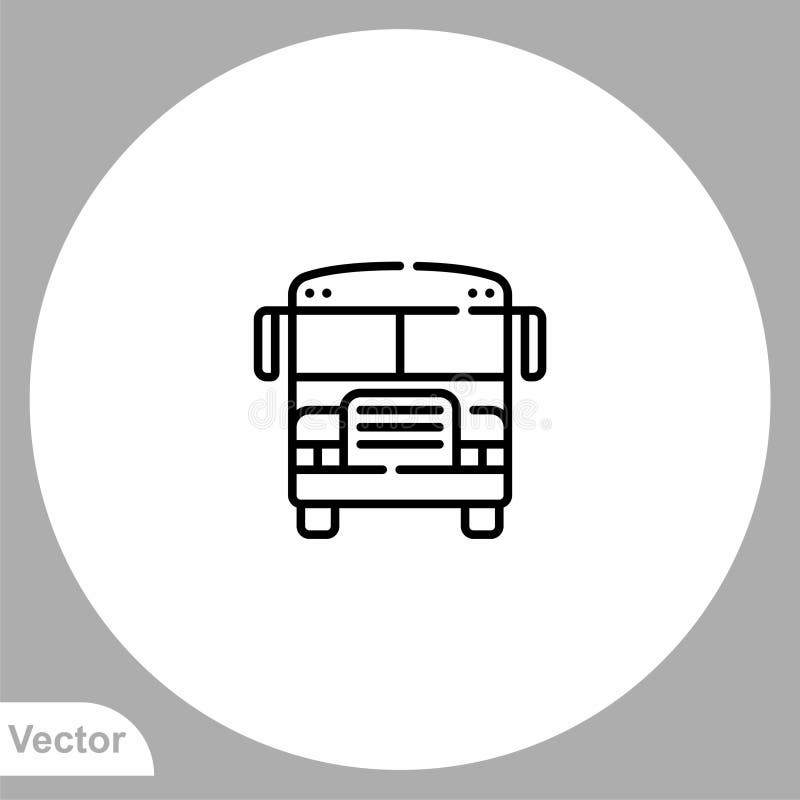 School Bus Vector Icon Sign Symbol Stock Vector - Illustration of ...