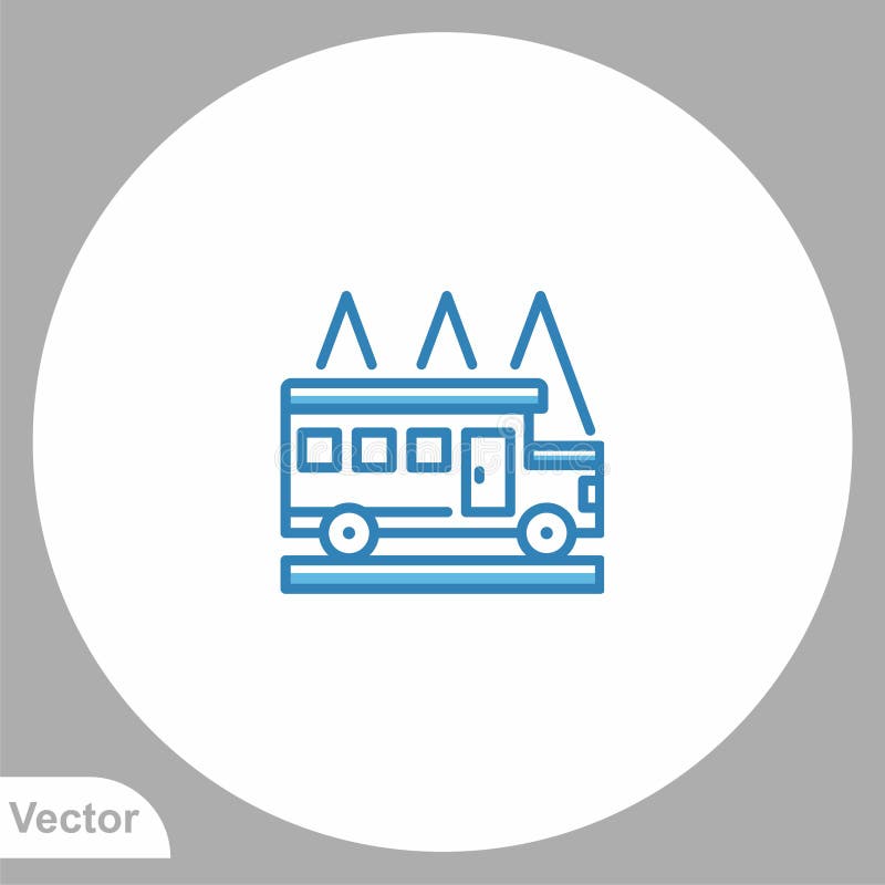 School Bus Vector Icon Sign Symbol Stock Vector - Illustration of ...