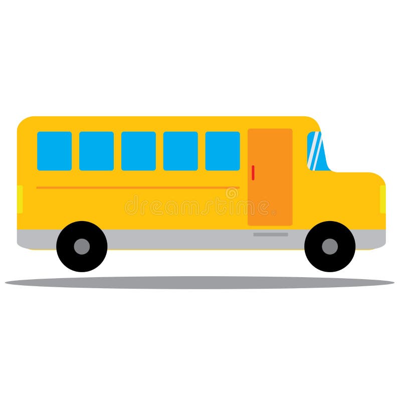 SCHOOL BUS VECTOR ILLUSTRATION FLAT DESIGN, TRANSPORTATION for STUDENT ...
