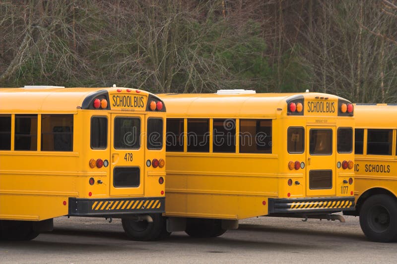 School Bus Turning Corner stock photo. Image of parked - 1377808