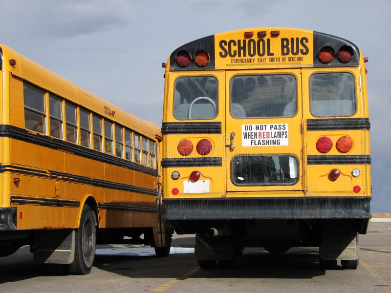 School Buses - back end stock image. Image of children - 8543251
