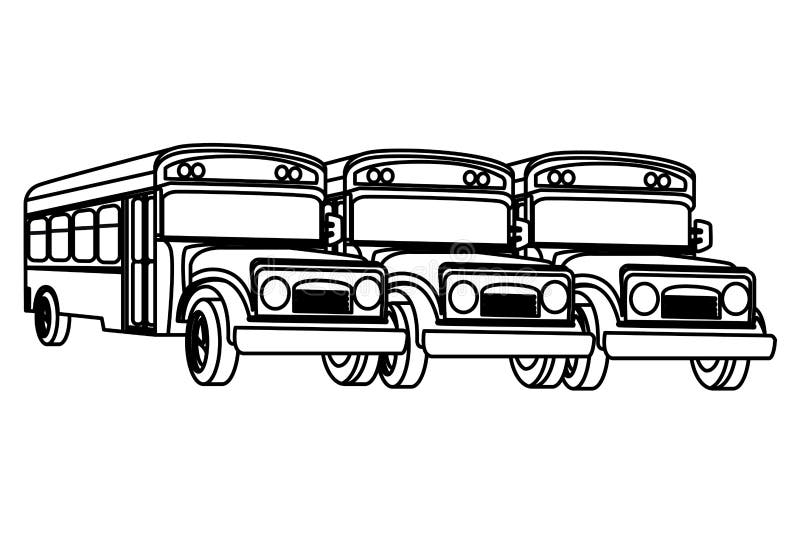 A Set of Cartoon Buses with Eyes and a Smile in Red, Yellow and Green ...