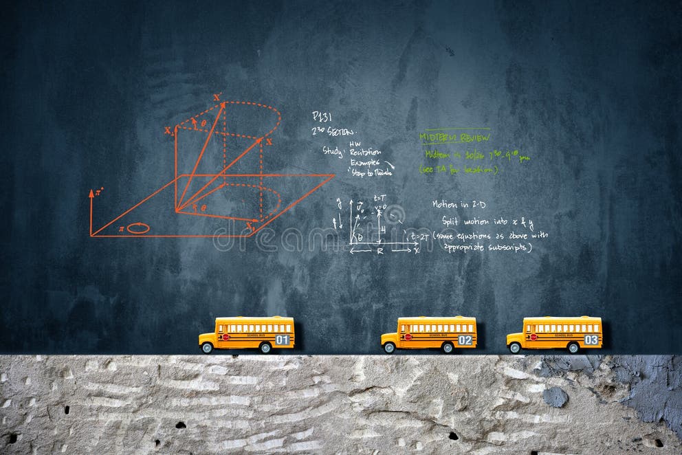 School buses toy model. stock photo. Image of background - 60288134