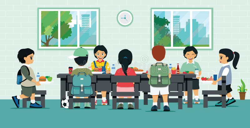 School Cafeteria Cartoon Stock Illustrations – 494 School Cafeteria ...