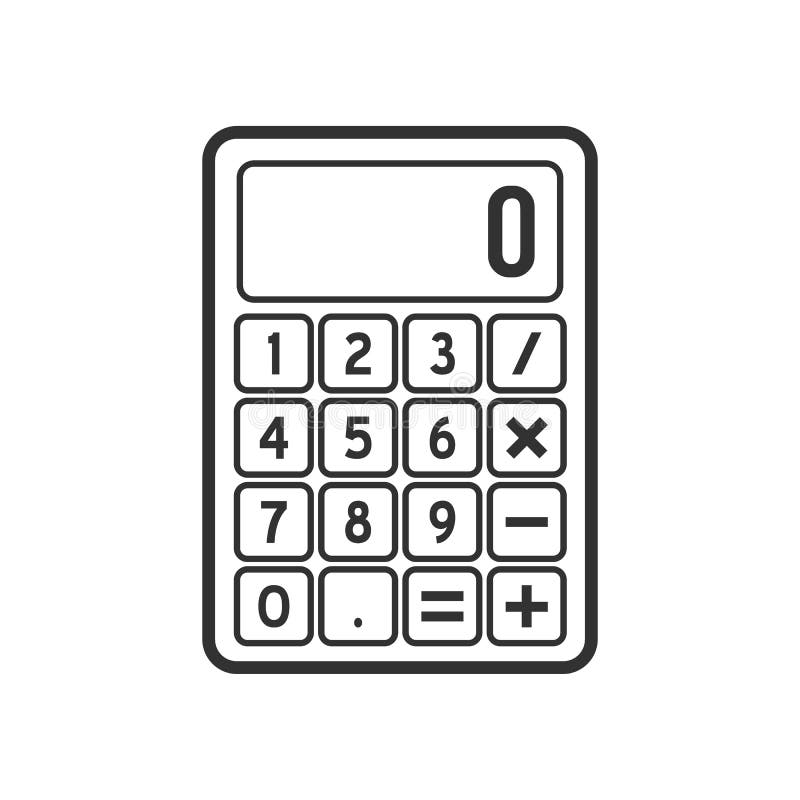 Small Calculator Outline Flat Icon on White Stock Vector - Illustration ... Small Calculator Outline Flat Icon on White Stock Vector - Illustration ...