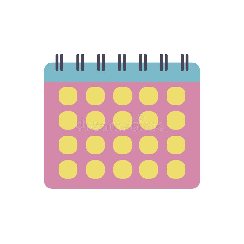 School Calendar Flat Style Icon Stock Vector - Illustration of vector ...