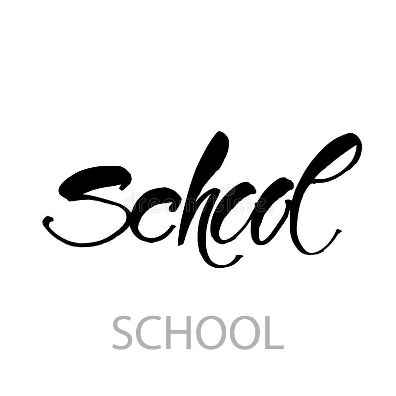 School lettering template stock vector. Illustration of back - 101596965