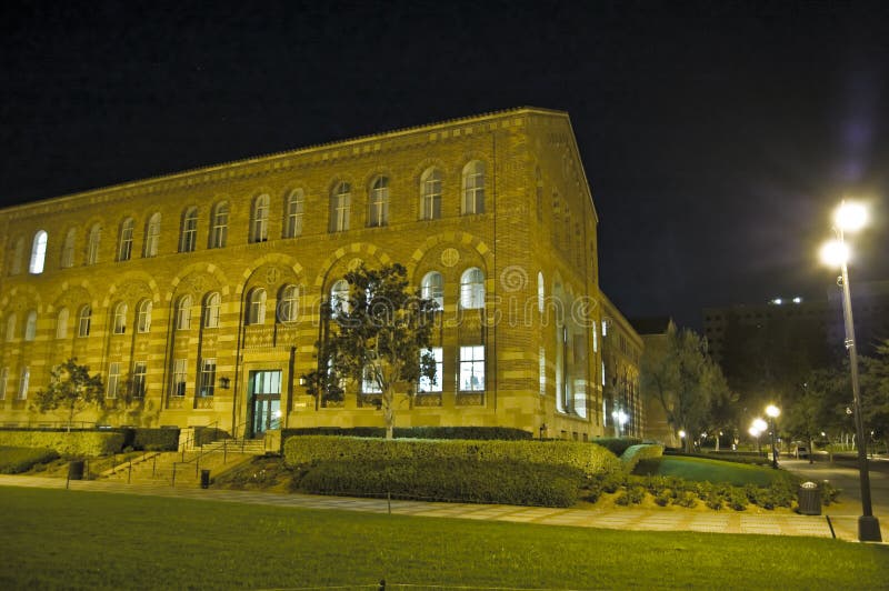 School Campus at night stock image. Image of green, southern - 6679723