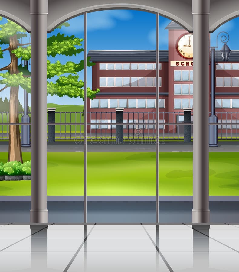 School window stock illustration. Illustration of animated - 2196566