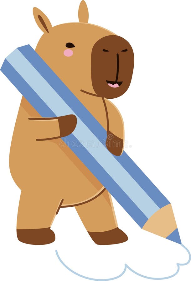 School Capybara Drawing with Pencil Stock Vector - Illustration of ...