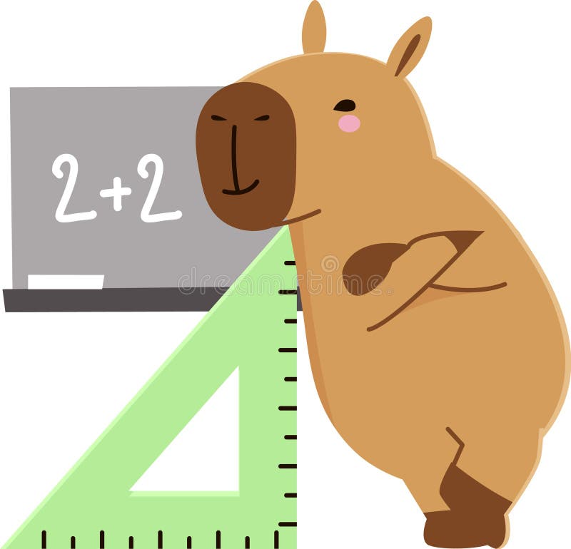 School Capybara with Ruler and Chalkboard Stock Vector - Illustration ...