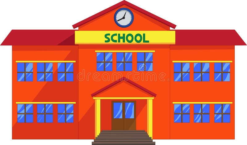 School cartoon stock vector. Illustration of architecture - 63350462