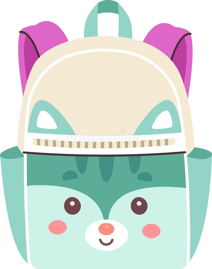 School Cat Backpack stock vector. Illustration of design - 290755196