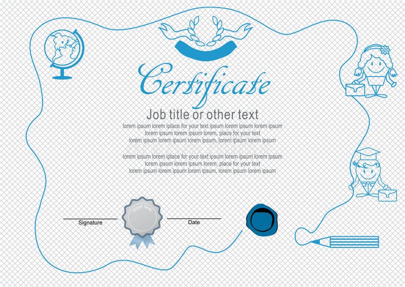 School Certificate. Drawing on the Squared Notebook Stock Vector ...
