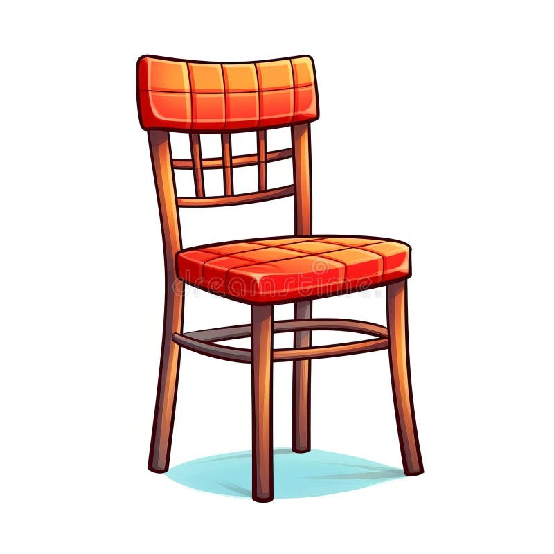 School Chair Education Tool Cartoon Square Illustration. Stock ...
