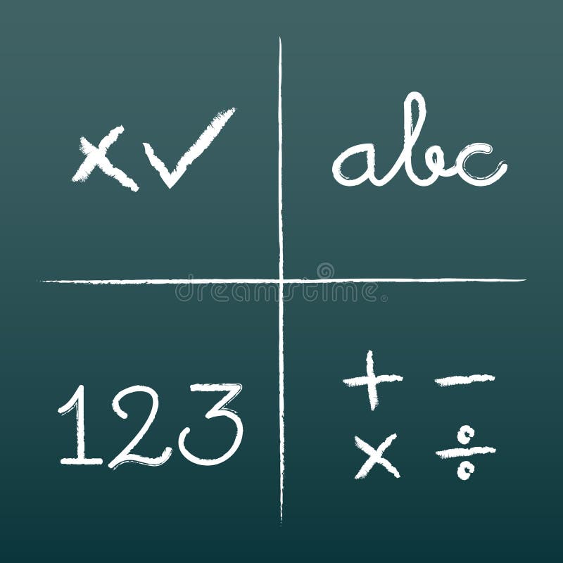 Chalk Vector Math Symbols Numbers Stock Illustrations 73 Chalk Vector