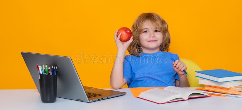 School Child Studying in Classroom at Elementary School. Kid Studying ...
