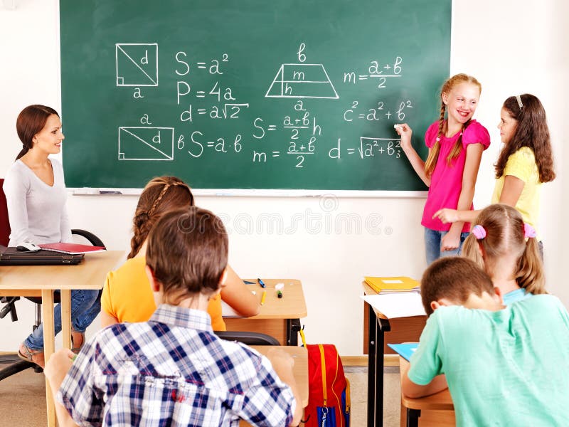 School child with teacher. stock photo. Image of black - 32199748