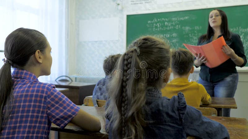 School Children in Classroom at Lesson Stock Footage - Video of ...