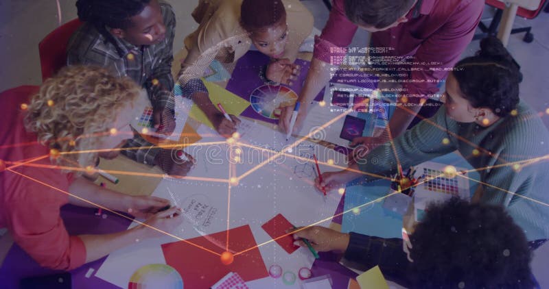 In School, Children Collaborating on Colorful Animation Project with ...